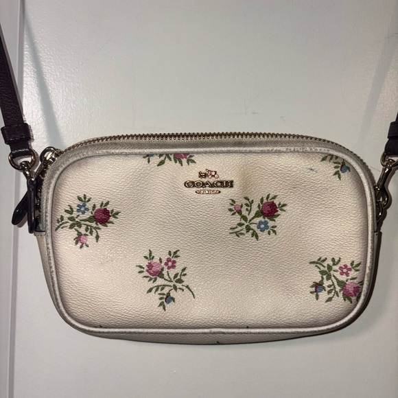 Coach | Bags | Coach Nolita 9 Floral Print Wristlet Crossbody Ivory ...